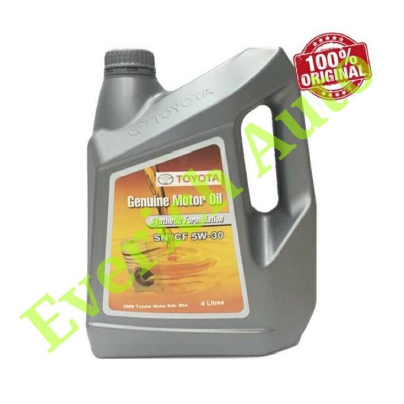 TOYOTA GENUINE MOTOR OIL SYNTHETIC FORMULATION SN/CF 10W-40 4l | Shopee ...