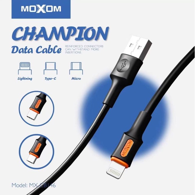 MOXOM MX-CB146 3A FAST CHARGING DATA CABLE 1 METER | Shopee Malaysia