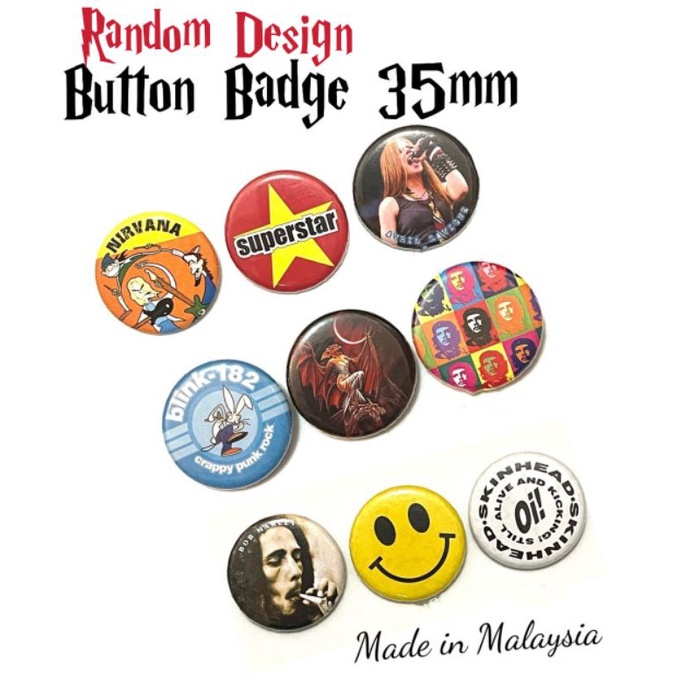 [READY STOCK] Clearance Stock Button Badges Set 35mm (3pcs per set ...