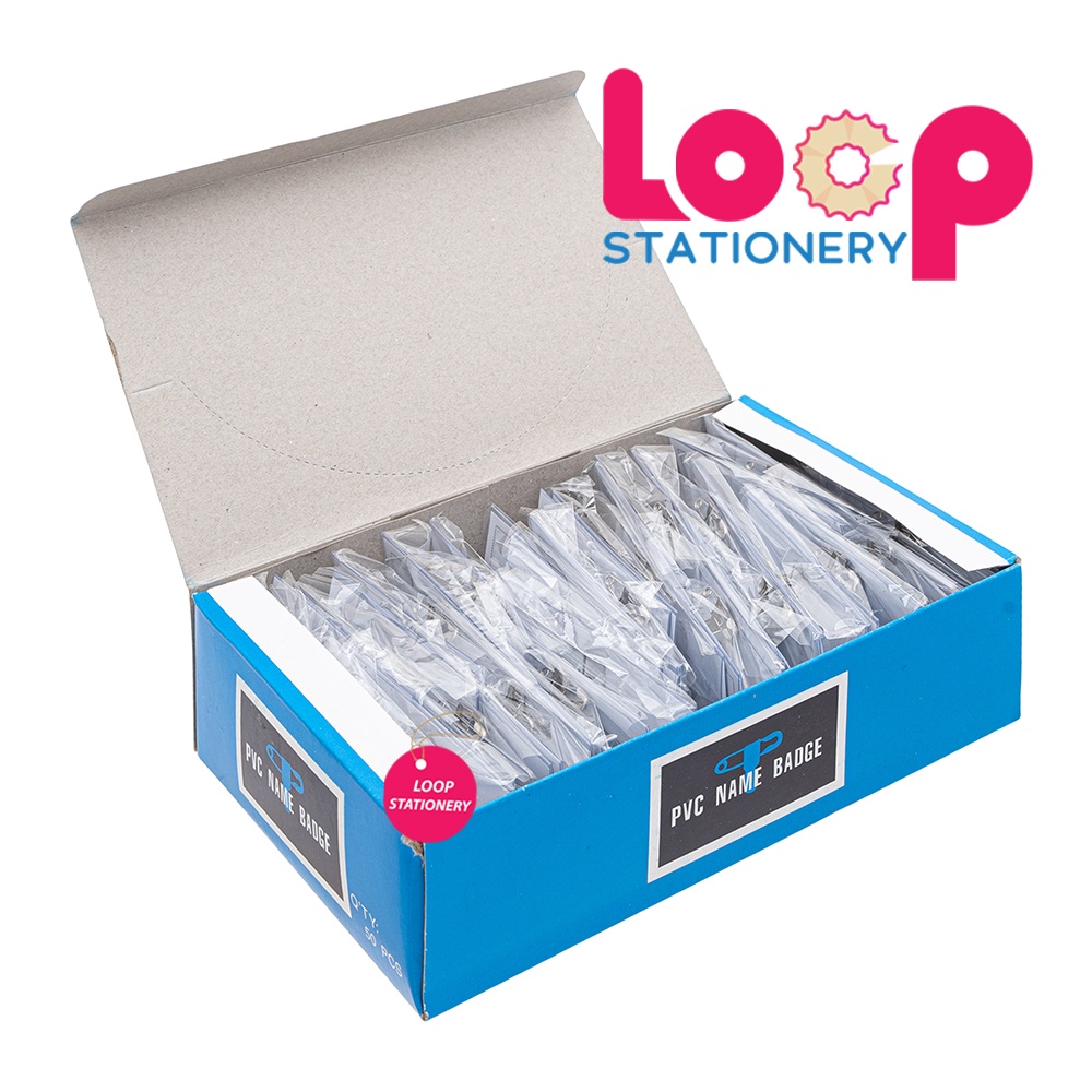 PVC Name Badge With Clip 50pcs One Box | Shopee Malaysia