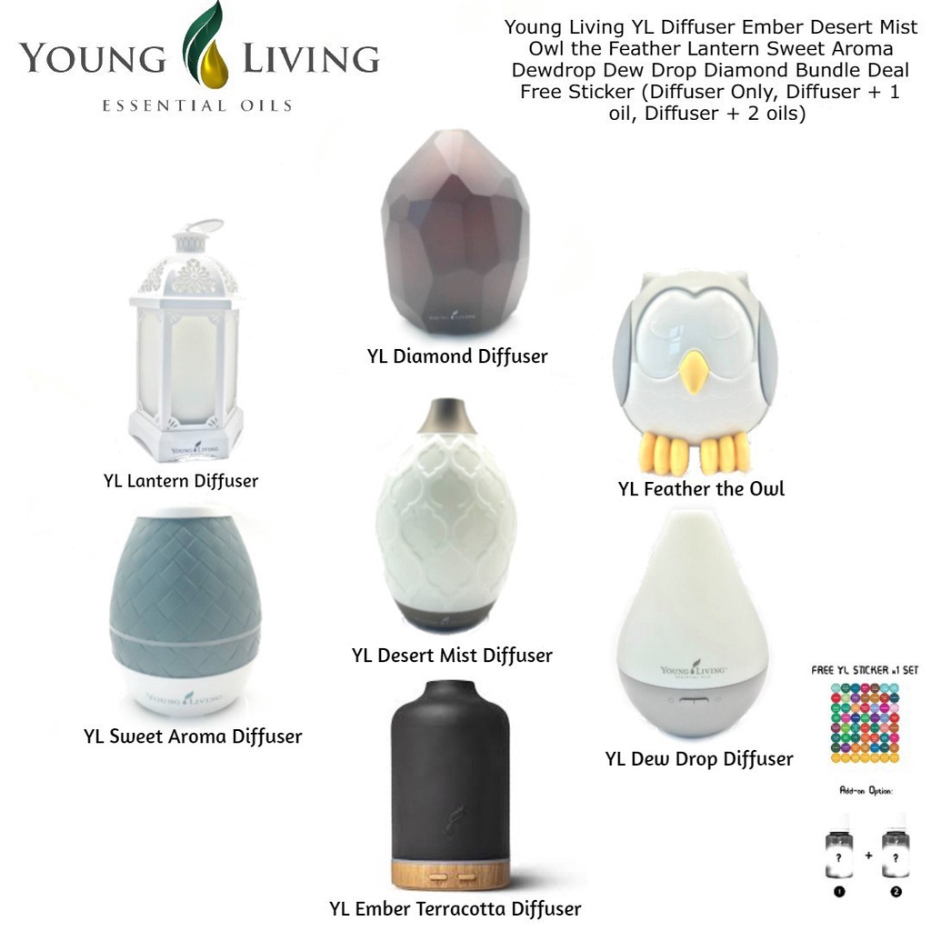 Young Living YL Ultrasonic Diffuser Desert Mist Owl the Feather Lantern ...