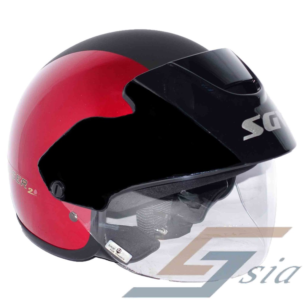 SGV Cruiser Visorex Helmet (Red) | Shopee Malaysia