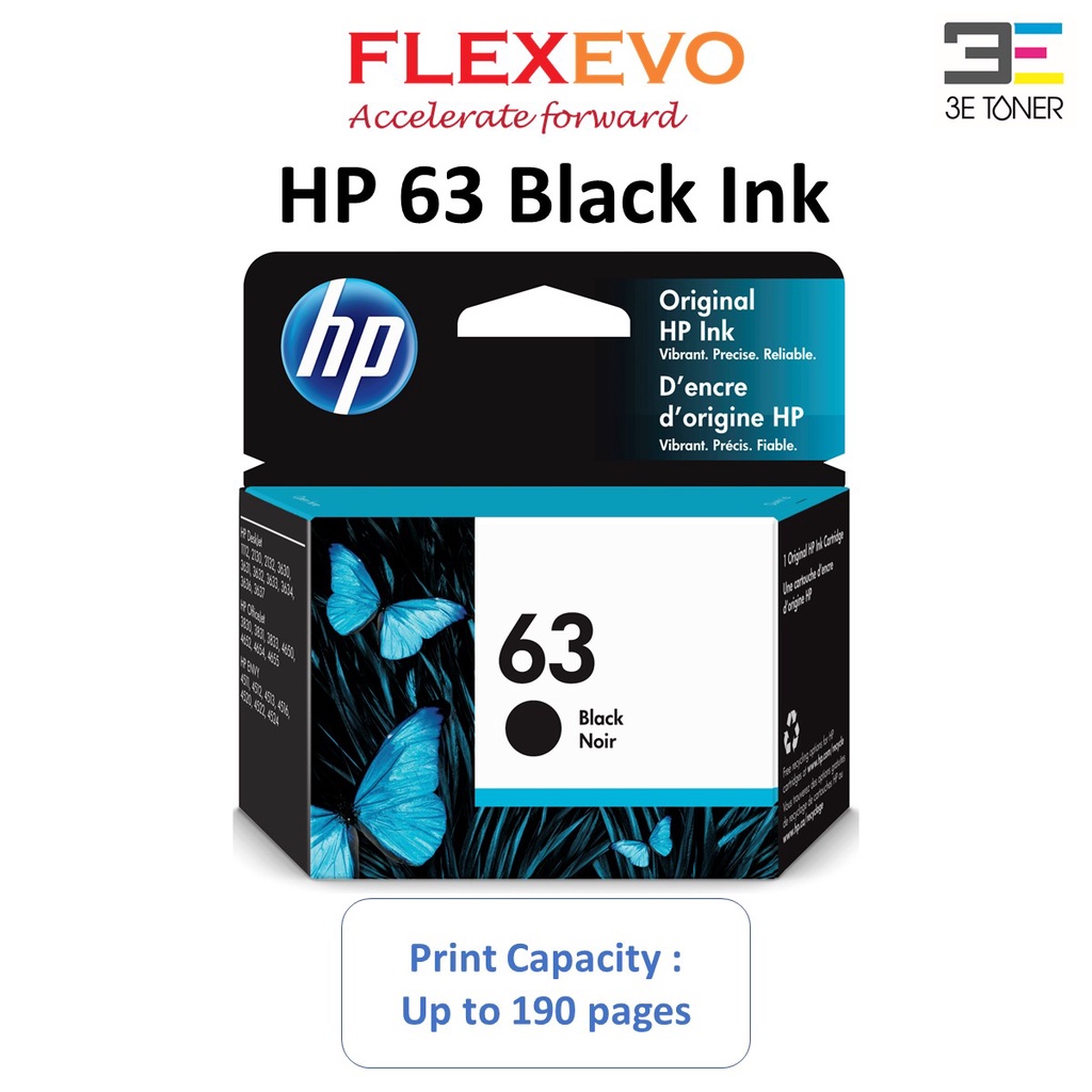 HP 63 Ink F6U62AA BLACK / F6U661AA COLOR ORIGINAL CARTRIDGE For Deskjet ...