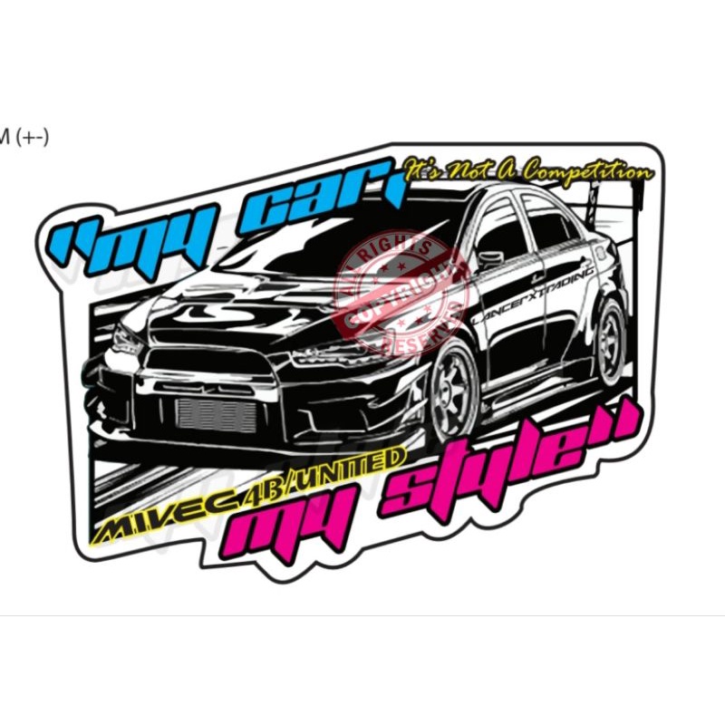 Limited Edition Mitsubishi Lancer Proton Inspira Evo10 JDM Car Sticker ...