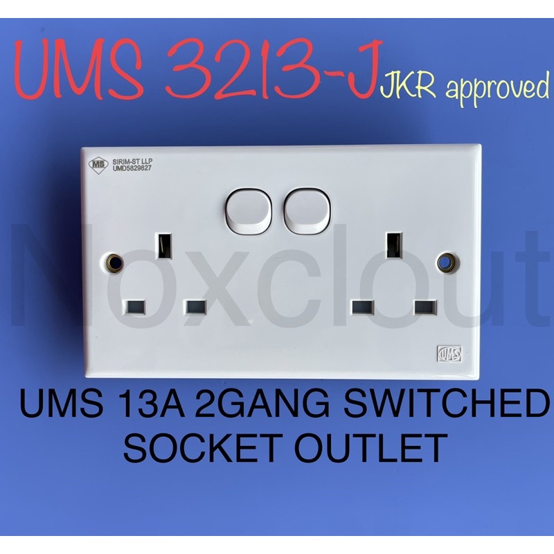 UMS 3213-J 13A 2GANG SP SWITCHED SOCKET OUTLET (Sirim approved / JKR ...