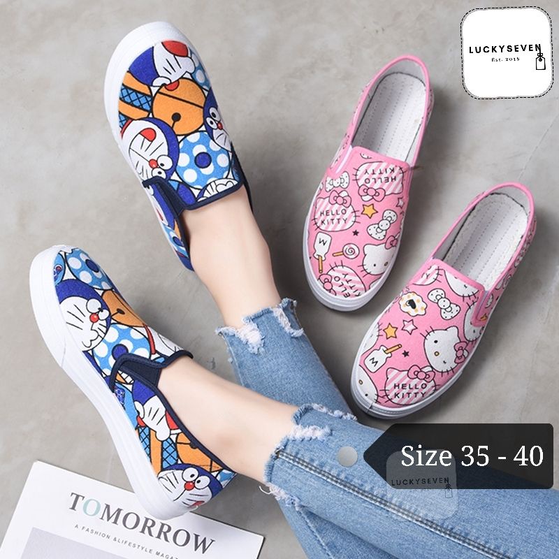 Doraemon Sneaker Hello Kitty Slip On Shoes Cute Cartoon Sport Shoes ...