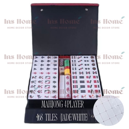 (Inshome) Premium Grade Crystal/ Jade White 4 Player Rummy 3 Player ...