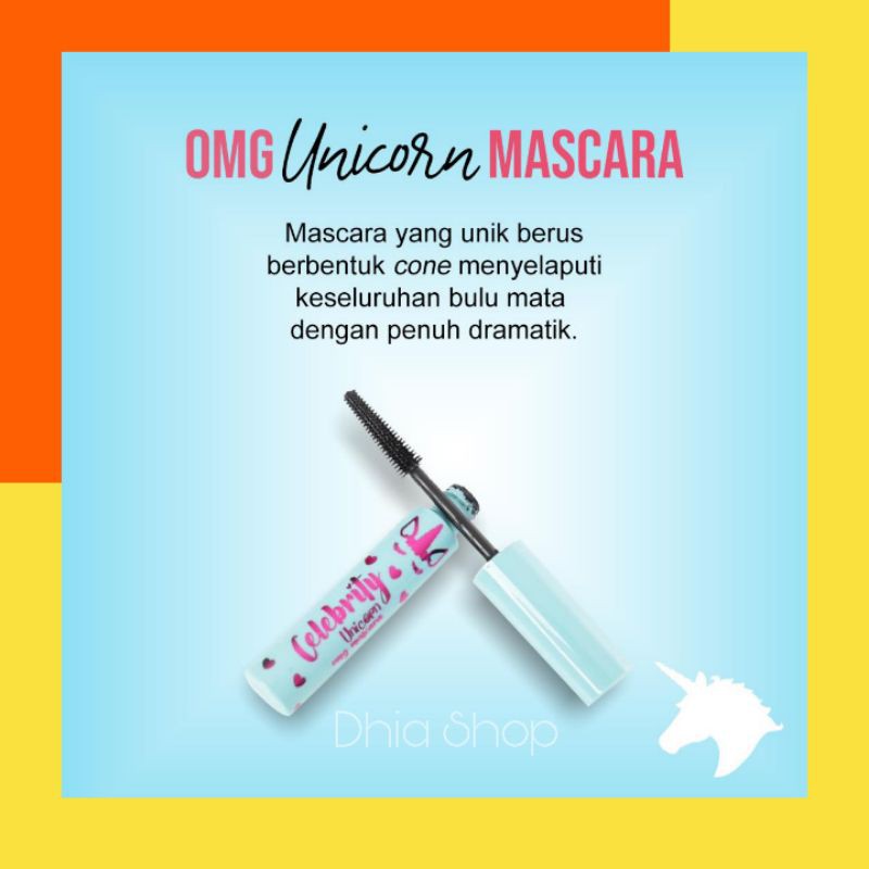 OMG MASCARA Original Hq CELEBRITY UNICORN 7ML Maskara Mesra Wudhu ...