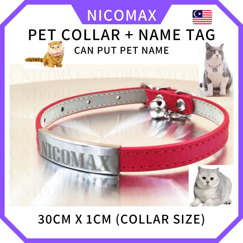 Custom Engrave Tag Kucing Dog Cat Name Tag Pendant Loket Ukir Pet ID ...