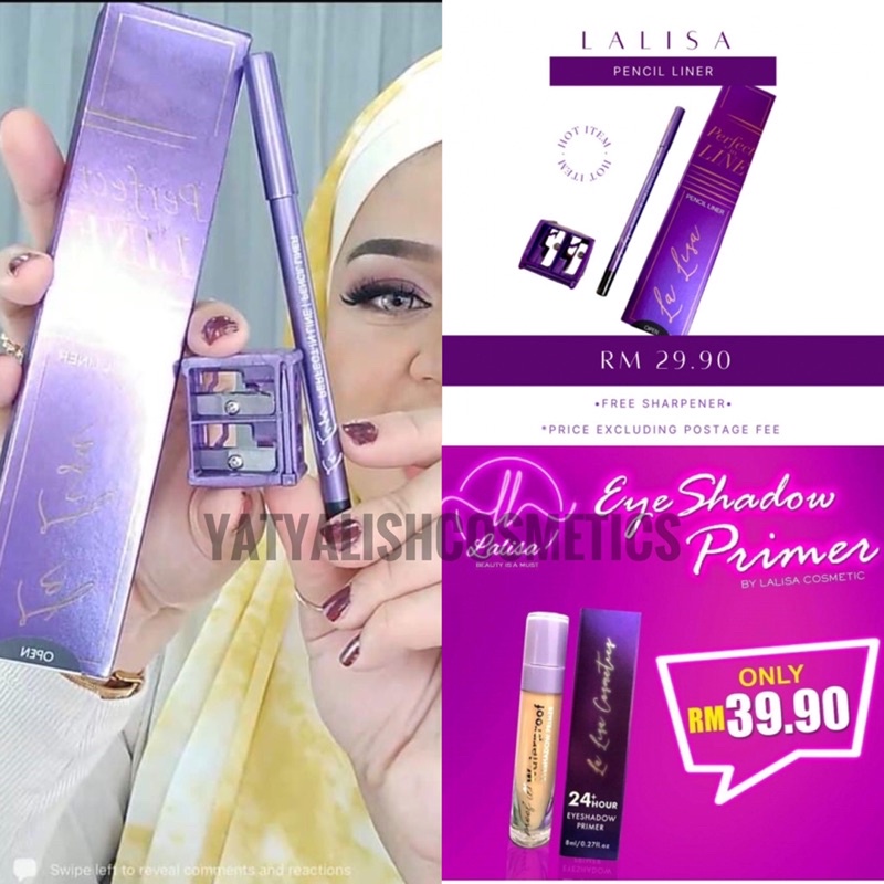 💥Original HQ💥La Lisa Eyeshadow Primer, Pencil Liner Free Sharpener By ...