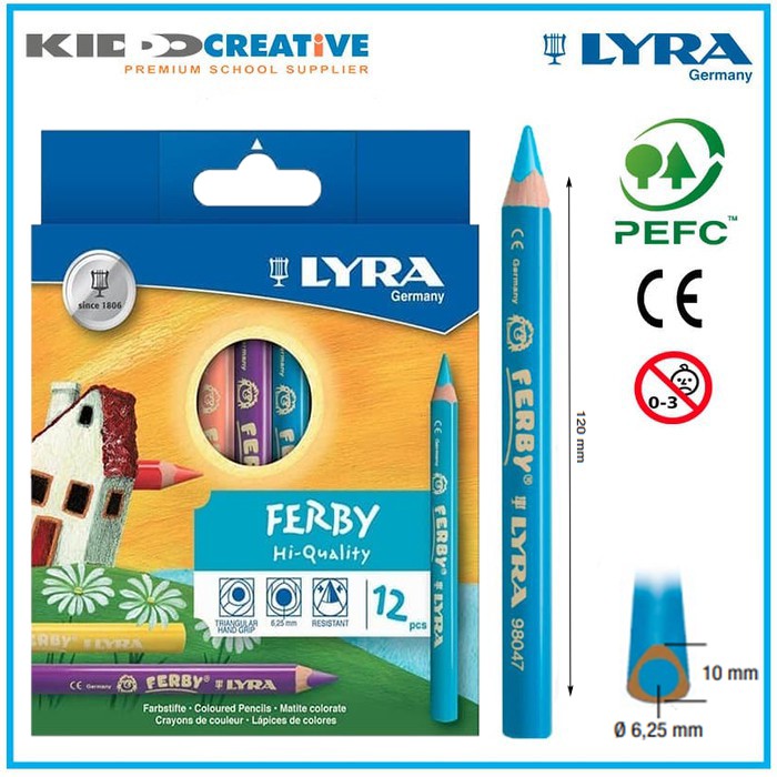 Lyra FERBY COLOR PENCIL CARD BOX 12 PCS | Shopee Malaysia