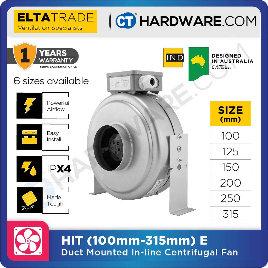 ELTA TRADE HIT (4", 5", 6", 8", 10", 12") DUCT MOUNTED CENTRIFUGAL IN ...