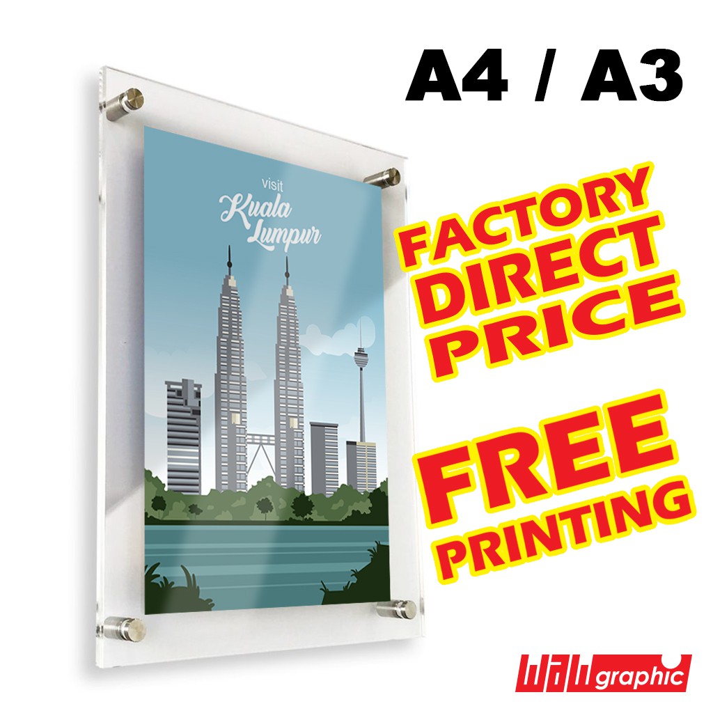Acrylic Poster Frame A4 / A3 - Rectangle | Shopee Malaysia