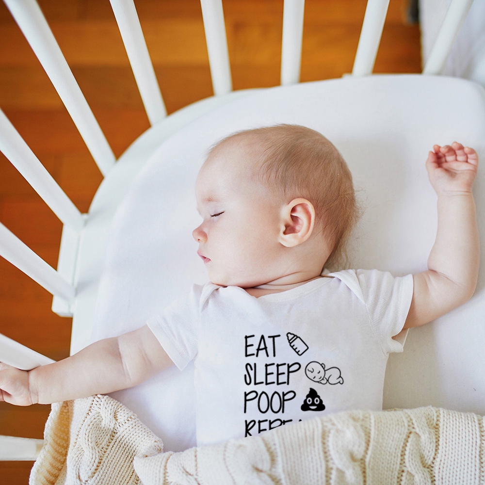 Size Small Than Usual Eat Sleep Poop Repeat Newborn Baby Boys Girls ...