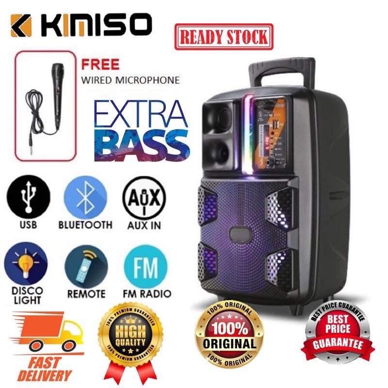KIMISO 8 Inch LED Portable Super Bass Bluetooth karaoke Speaker QS2805 ...