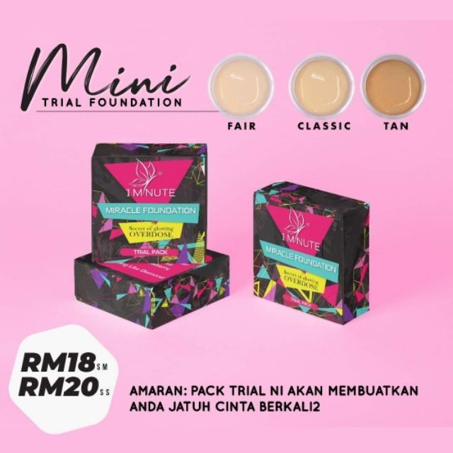 1mm Minute Miracle ~ MIRACLE FOUNDATION - Trial Pack 🔥 | Shopee Malaysia