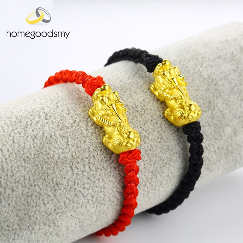 Good Luck Red String 24K Gold Plated Pixiu Bracelet 本命年 - 开光3D ...