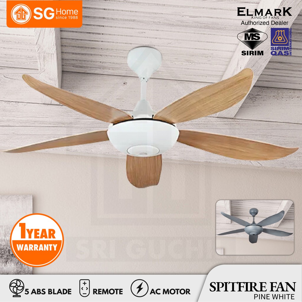 [READY STOCK] Elmark Spitfire / KL101 Fan 52" 5 (Pine White) ABS blade ...
