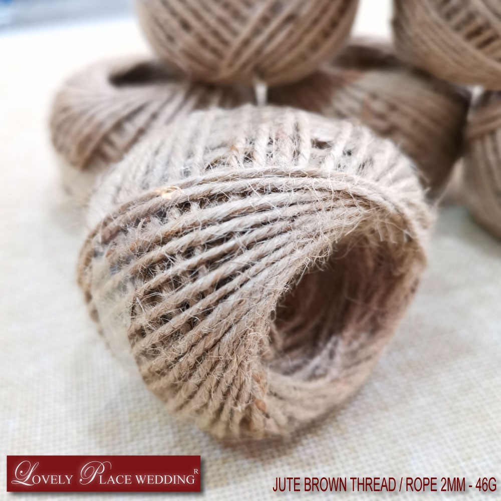 TALI GUNI - JUTE BROWN THREAD / ROPE 2MM - 46G - 40 meters+- | Shopee ...