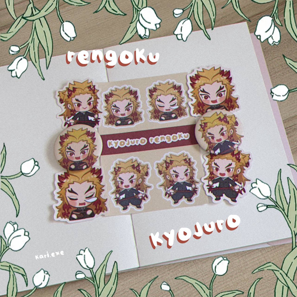 rengoku kyojuro demon slayer kimetsu no yaiba stickers & stardust ...