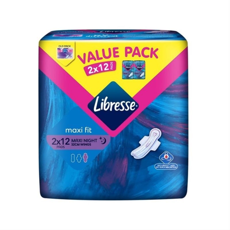 LIBRESSE Maxi Night Wing 32cm (2x12s) Disposable Sanitary Pad Tuala ...