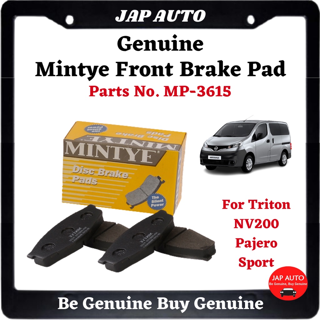 Mintye Triton Front Brake Pad (MP-3615) Triton NV200 Pajero Sport | Shopee Malaysia
