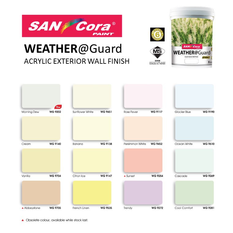 (1 Litre) SANCora WEATHER@Guard Advance Acrylic Exterior Wall Finish ...