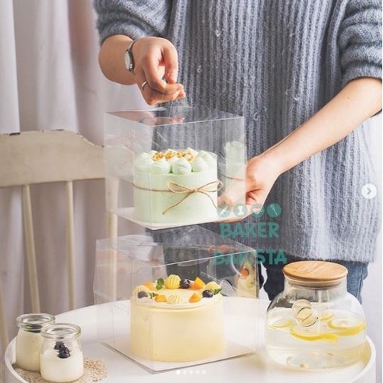 Full mica box carrying 15x15cm transparent mica box minimalist Korean ...