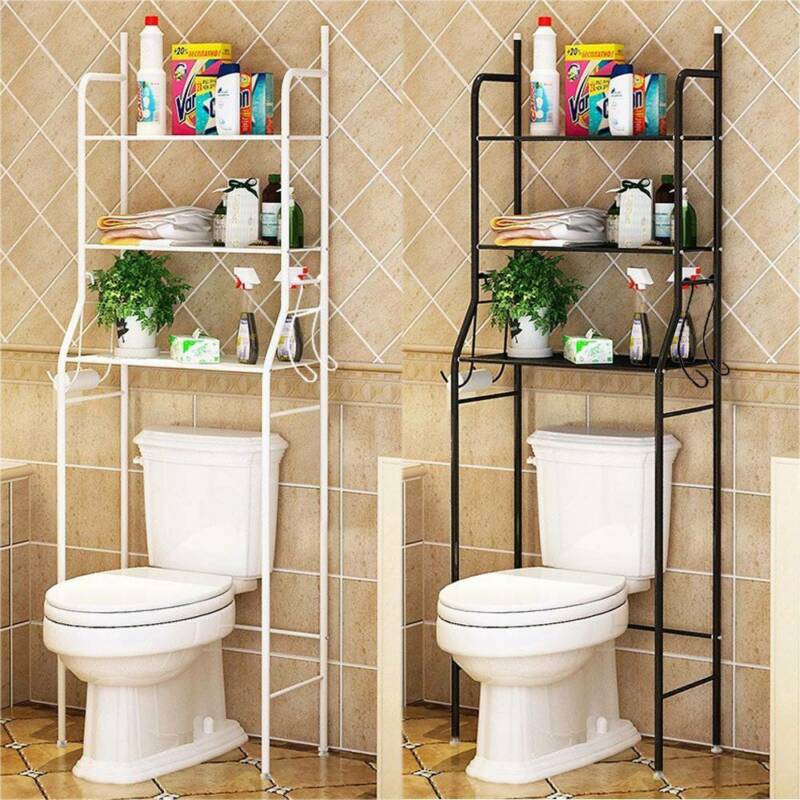 🌹READY STOCK🌹 BATHROOM RACK 3 Tier Laundry Toilet Organizer Shelves ...