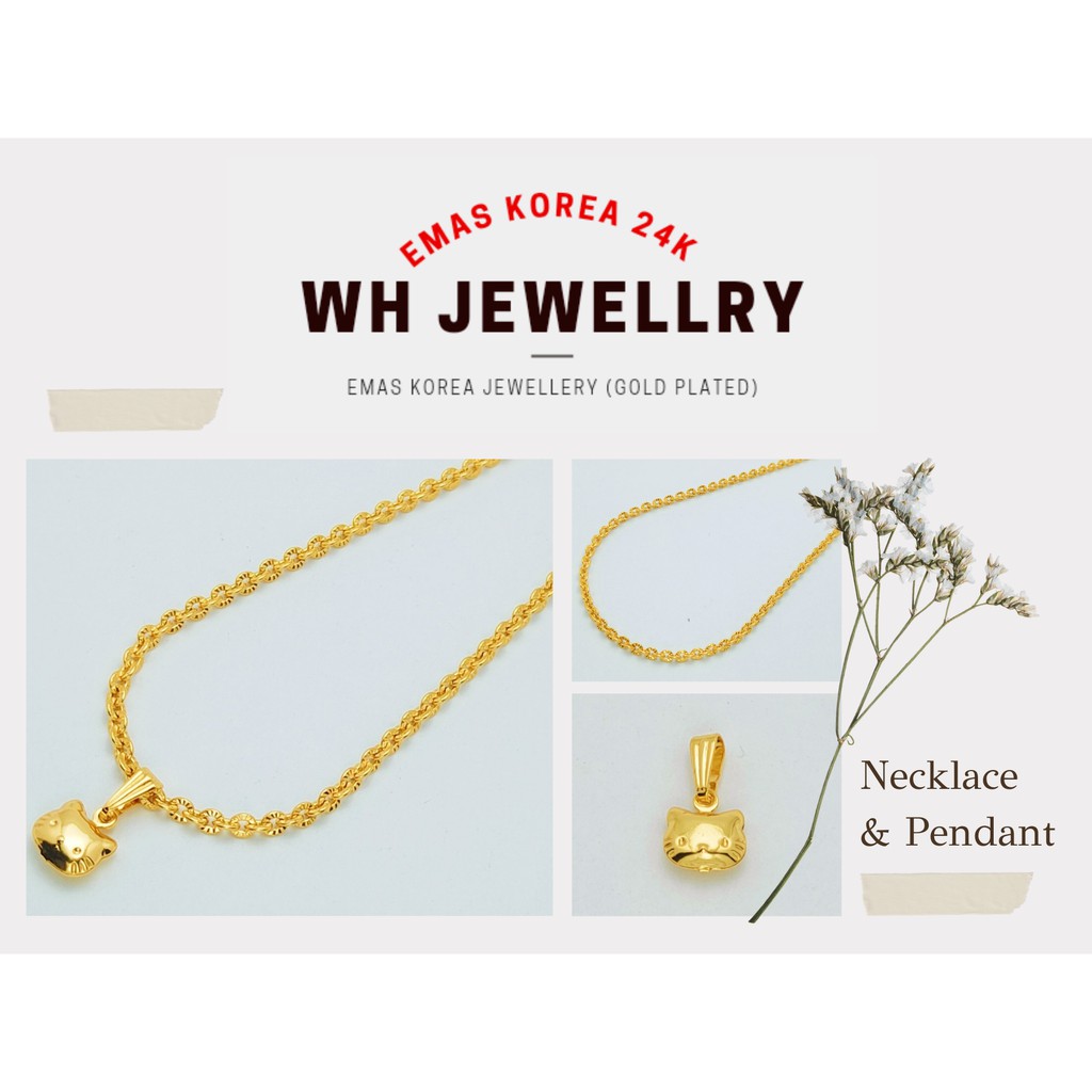Rantai Leher - Emas Korea 24K [ Gold Plated Necklace ] | Shopee Malaysia