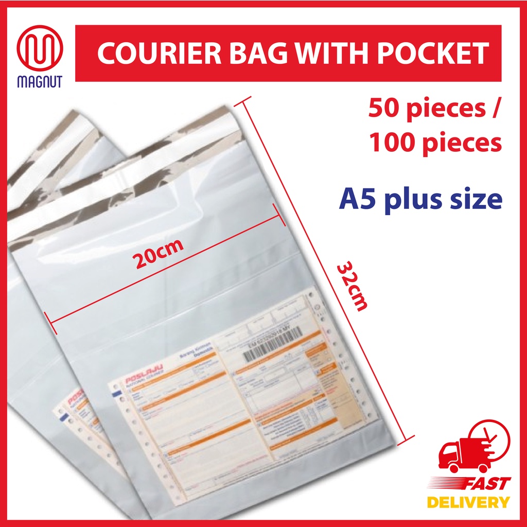 50pieces / 100pieces - A5 plus size ( 20cm x 32cm ) White courier bag ...
