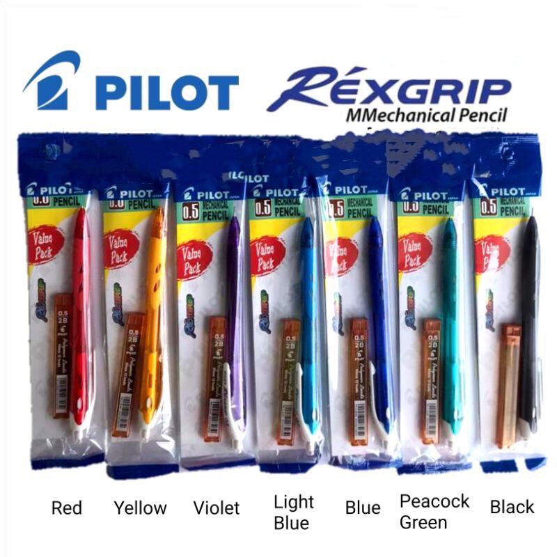 Pilot Rexgrip Mechanical Pencil With Pencil Leads 0.5 / 0.7 mm | Shopee ...