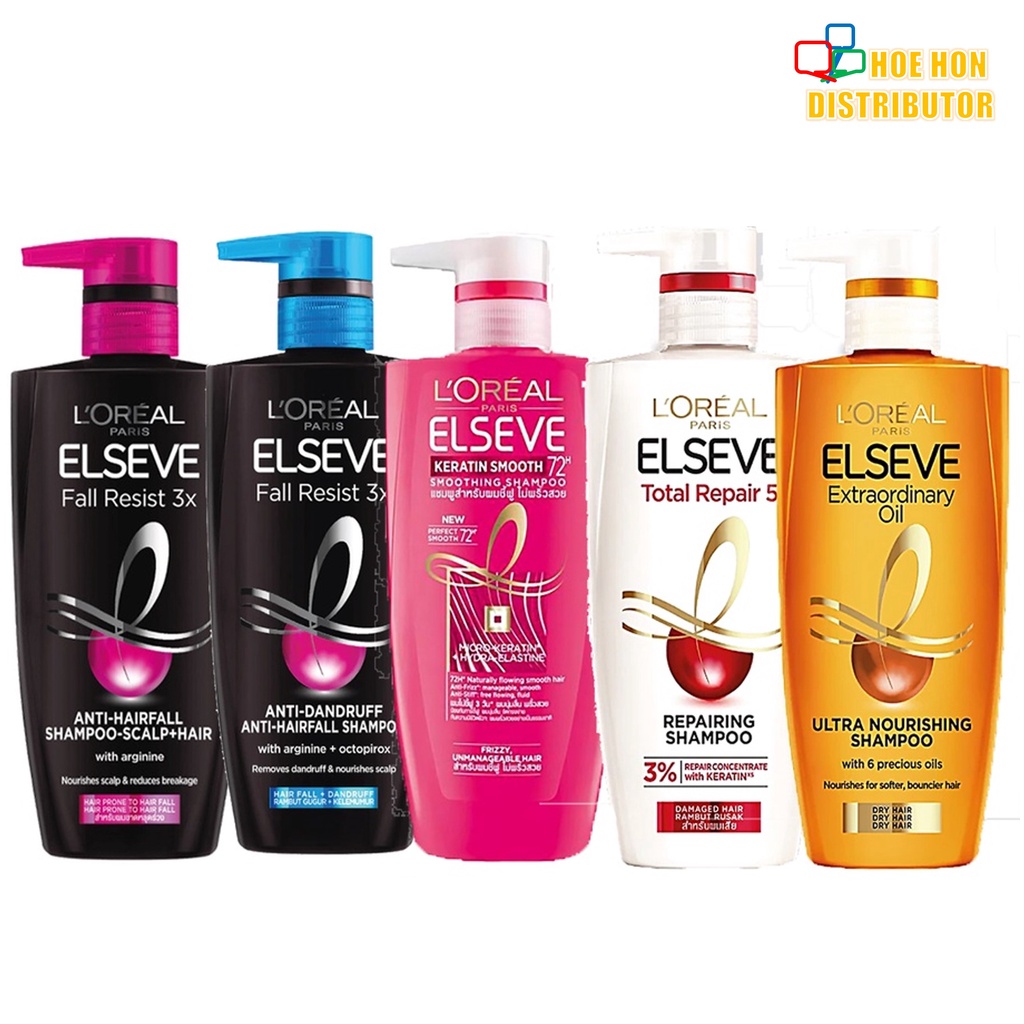 LOreal Elseve Hair Shampoo 620ml Extraordinary Oil Keratin Smooth Anti ...