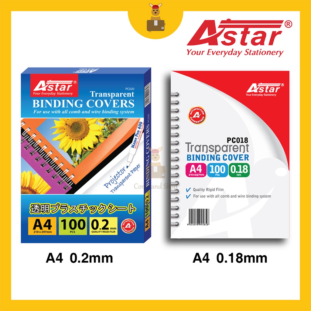 ASTAR A4 Transparent Binding Cover 100pcs PVC Cover (0.18mm / 0.2mm ...