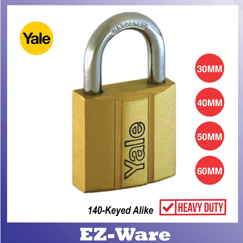 YALE Solid Brass High Security Key Alike Padlock 30mm/ 40mm / 50mm | Shopee Malaysia