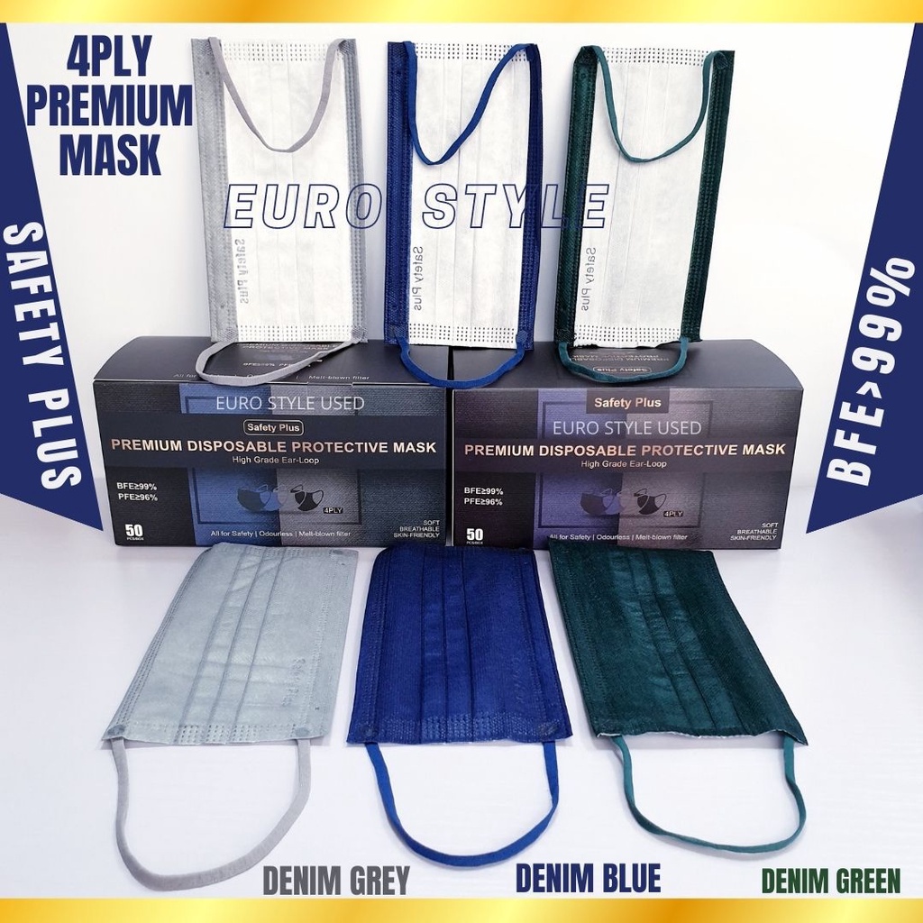 Safety Plus 50pcs Mask 4 Ply Non Medical Mask Anti Bacterial Disposable ...