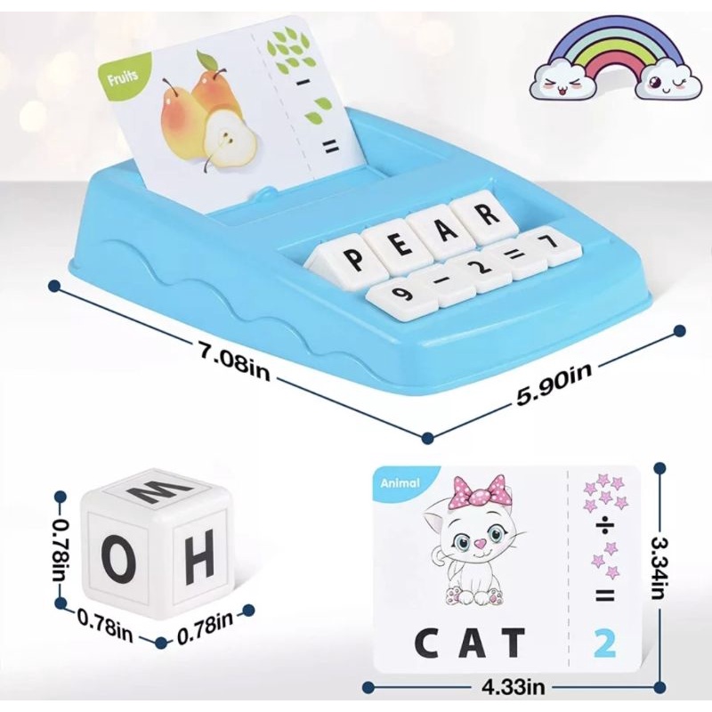 2 in 1 Preschool Sight Words Spelling Game with Alphabets Number Math ...
