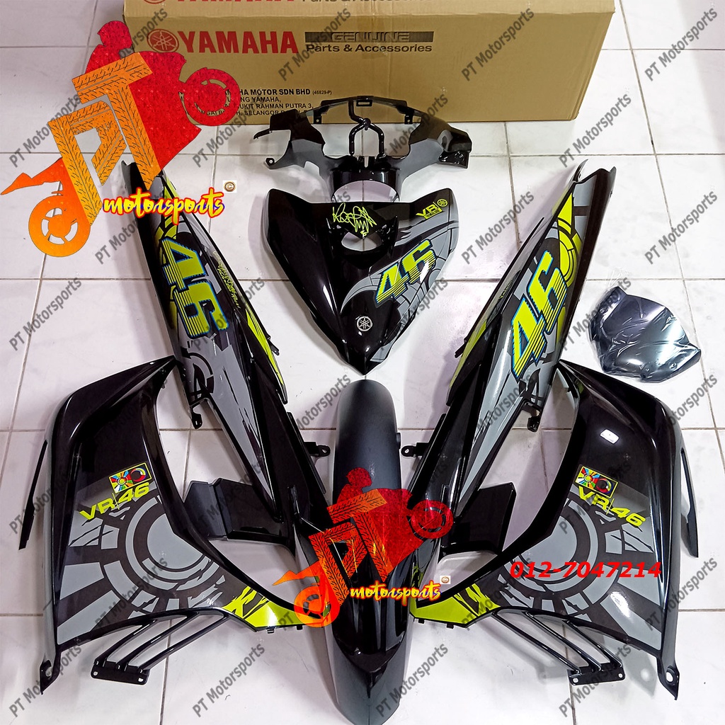 Yamaha Lc 135 Cover Set Body Set Black Kilat VR 46 Rossi Vietnam V2 V3 V4 V5 V6 V7 OEM HLY ...