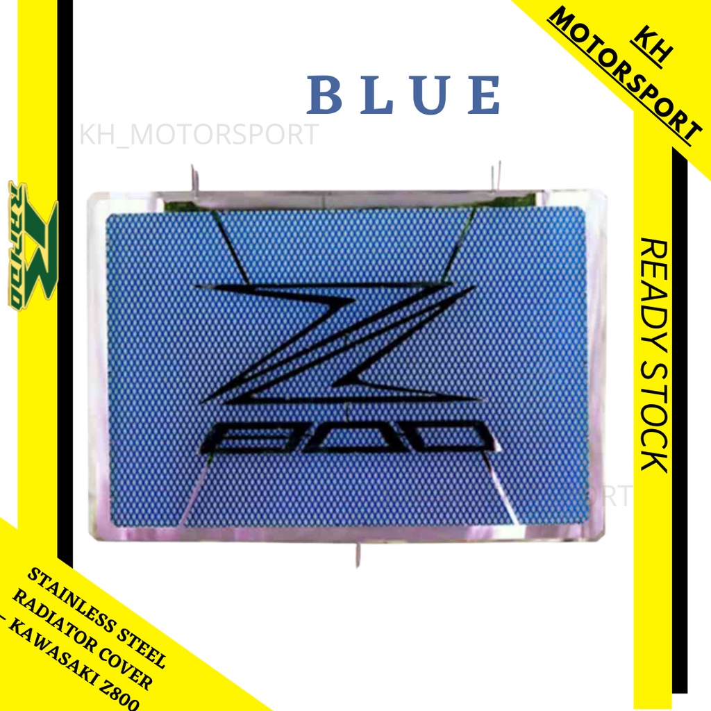 KAWASAKI Z800 STAINLESS STEEL RADIATOR COVER (BLUE) RAPIDO RADIATOR ...