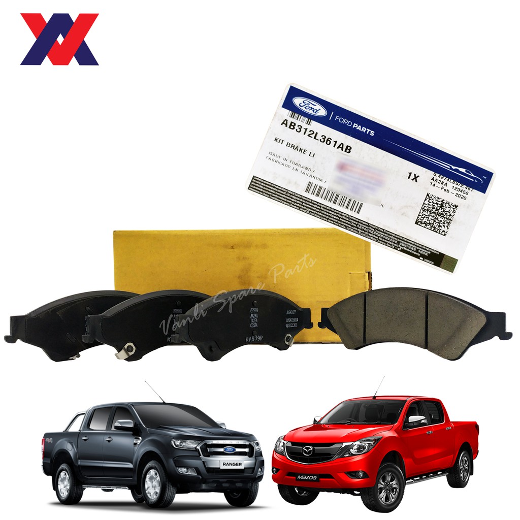 Ford Genuine Front Brake Pads for Ford Ranger T6, T7 and Mazda BT-50 ...