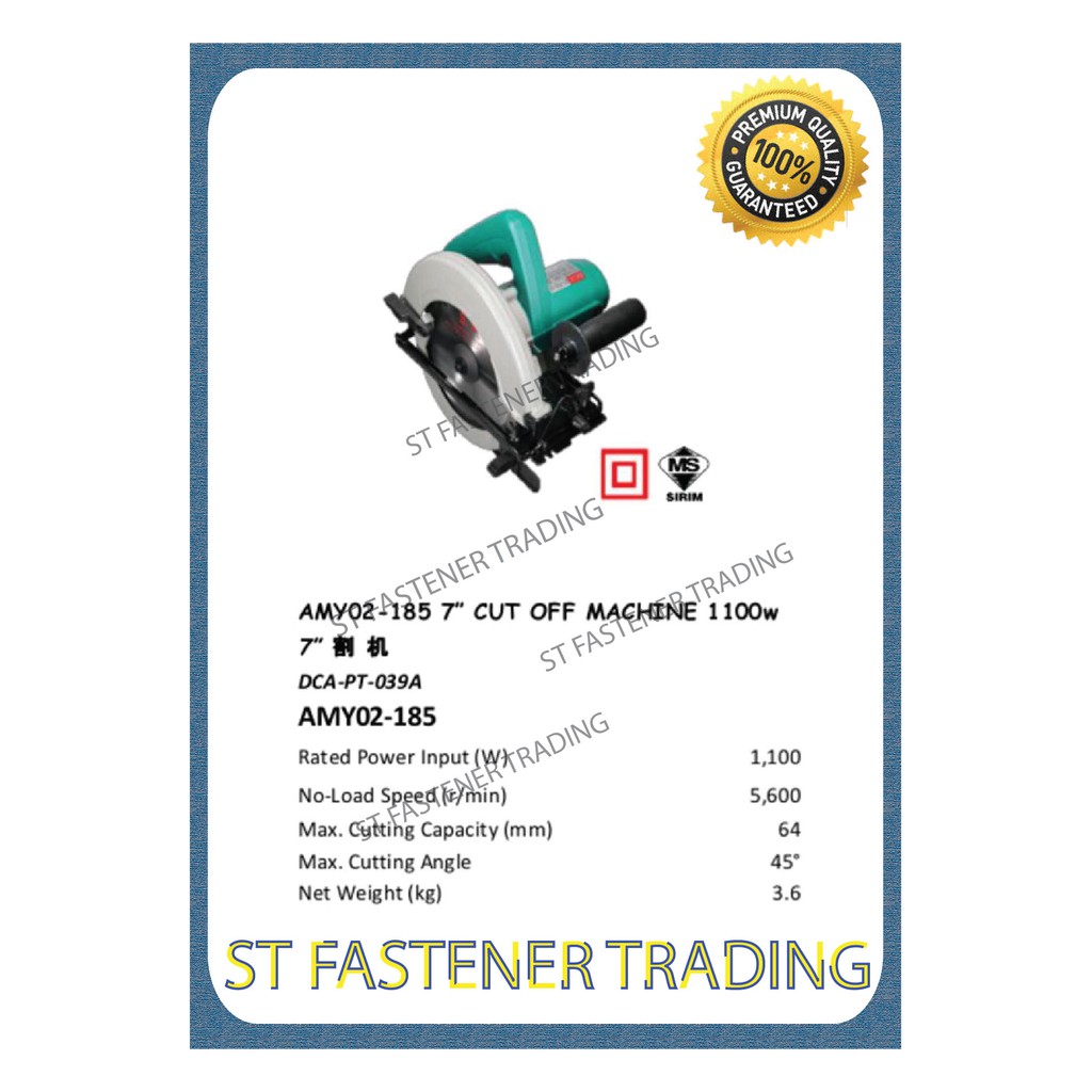 DCA AMY02-185 Electric Circular Saw | Shopee Malaysia