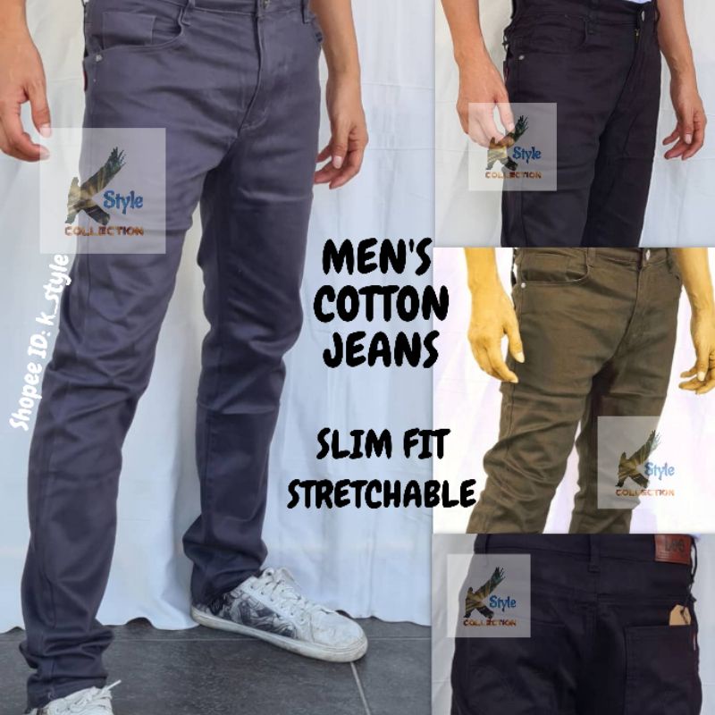 Slack Jeans Slim Fit Kain Cotton Getah /Slim Fit Stretch Slack Jeans ...