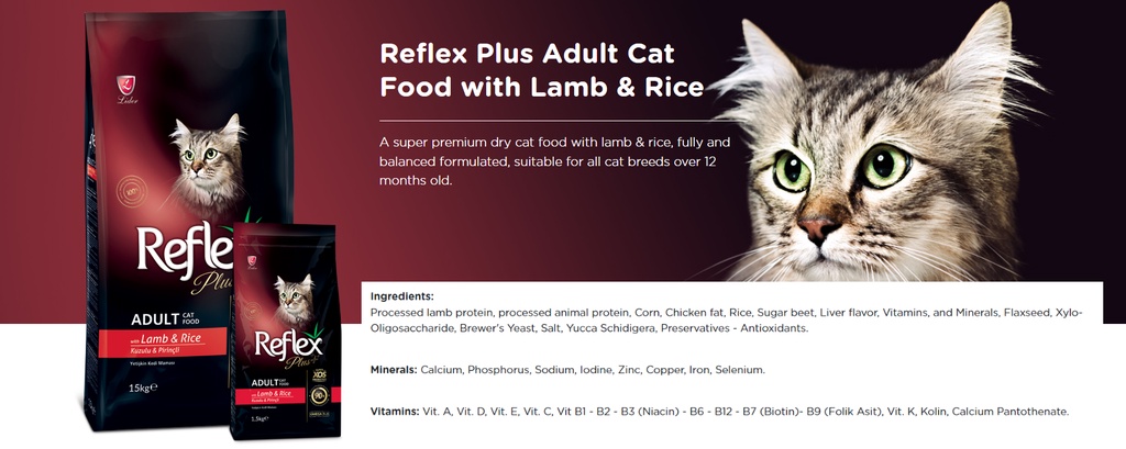 Reflex Plus 15kg Dry Cat Food (Kitten/Chicken/Salmon/Lamb & Rice ...