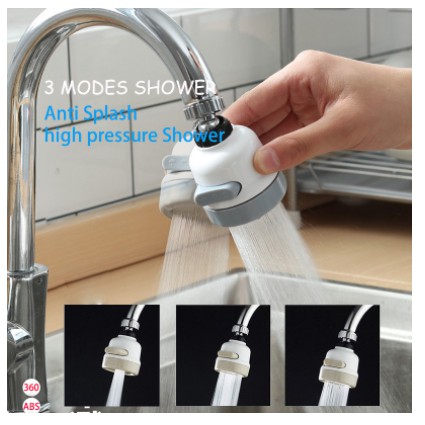 🌹READY STOCK 🌹 360° Rotation Tap Head High Pressure 3 Mode Movable 360 ...