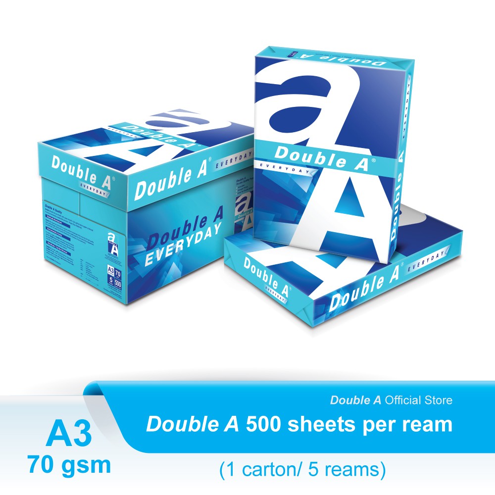 Kertas A3 Double A 70gsm (1 kotak/5 rim) | Shopee Malaysia