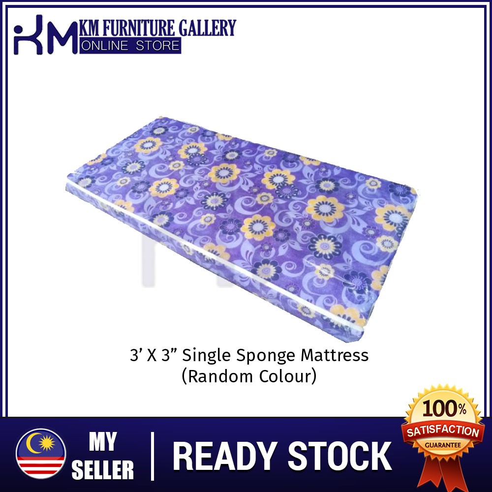 KM Furniture Gallery 3'X3" Single Sponge Mattress/ Tilam Bujang(Random ...