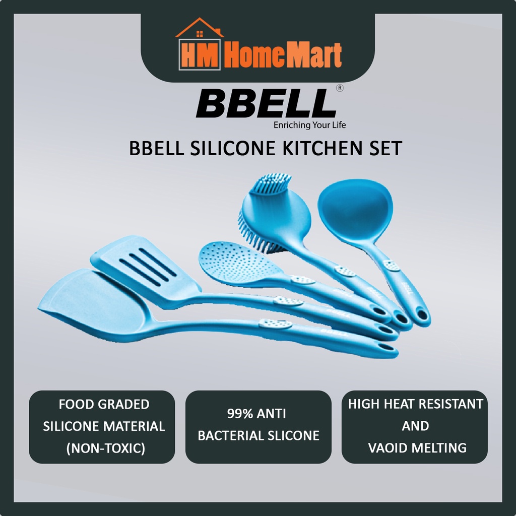 BBELL Silicone Kitchen Set (5 in 1) (1 Year Warranty) | Shopee Malaysia