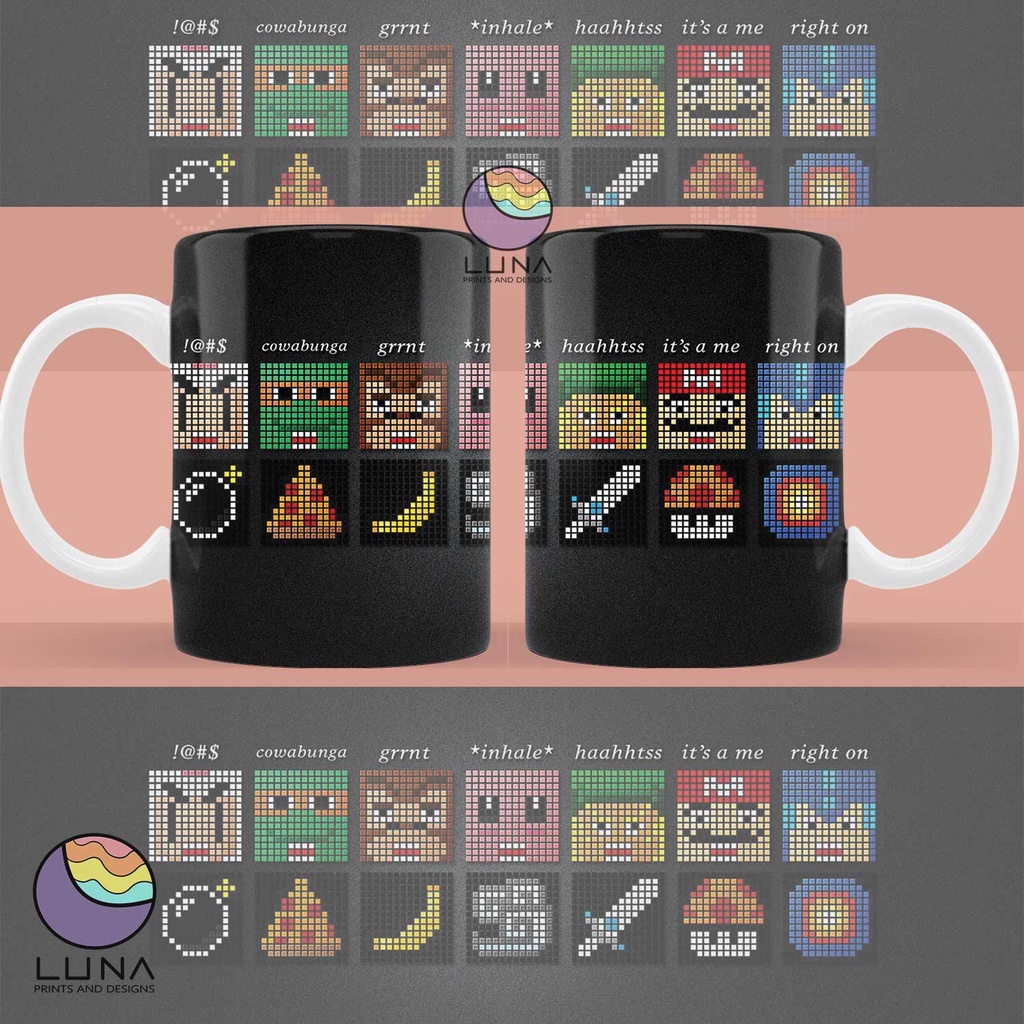 NINTENDO 8 BIT CERAMIC MUG - BOMBERMAN, NINJA TURTLE, DONKEY KONG ...