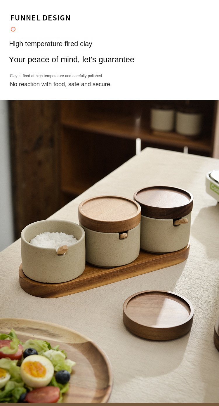 Ceramic Seasoning Box Seasoning Pot Set Household Kitchen Seasoning ...