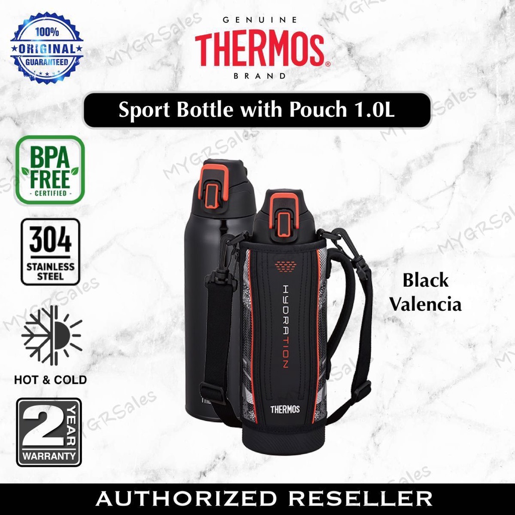 THERMOS Sport Bottle with Pouch 1.0L [FHT-1002F] Original - 2 Years ...